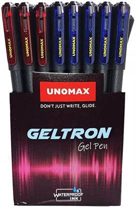 Unomax Geltron Jar Pack of 50 (35 Blue, 12 Black and 3 Red) (UM005Jar ...