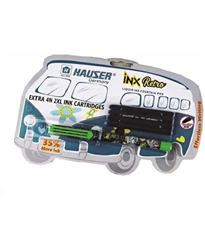 Hauser INX Retro Liquid Ink Fountain Pen - Blue Ink Fountain Pen (Pack ...