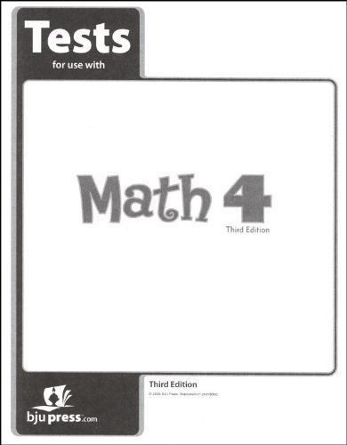 Math Grade 4 Test Pack 3rd Edition: BJU Press: 9781591668961: Amazon ...