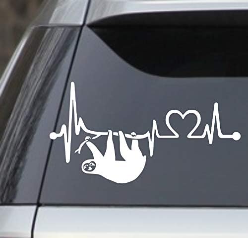 Amazon.com: acrazyfool decals Sloth Slow The Sloth Down White 5.5 ...