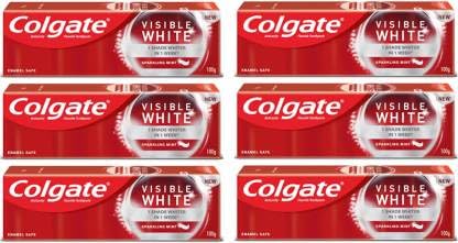 Buy Colgate Visible White Teeth Whitening, Protects Enamel,600g(100gX6 ...