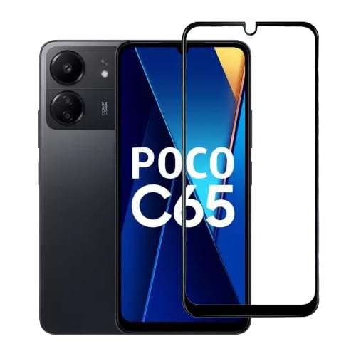 HOBBYTRONICS Custom and Curved Fit Screen Protector for POCO C65 with ...