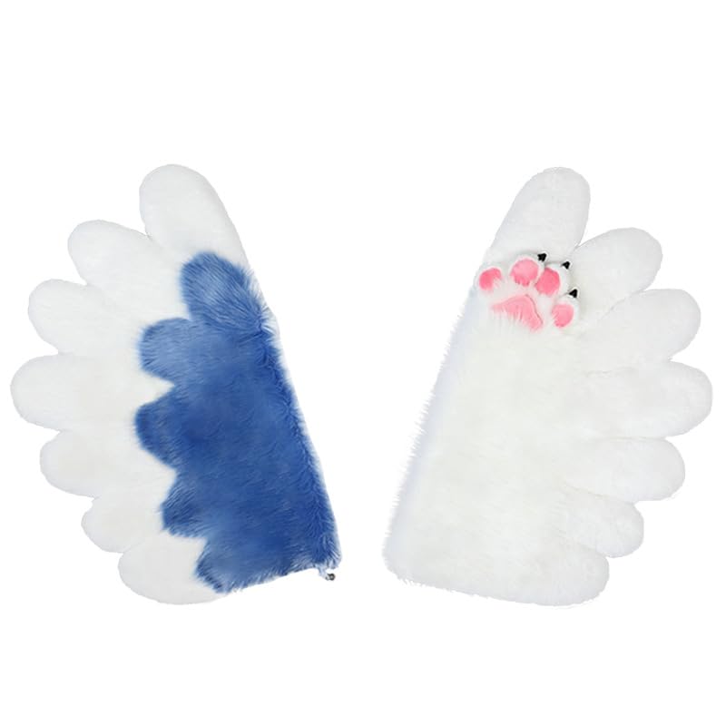 Amazon.com: Blue and White Bird Furry Fursuit Wings Sleeves Cosplay ...