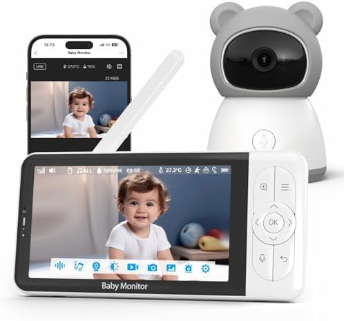 Amazon.com: LNBEI Baby Monitor with Camera and Audio, Smart WiFi Baby ...