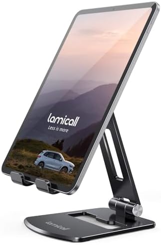 JETech Tablet Stand, Adjustable Portable Desktop Holder, Foldable Dock ...