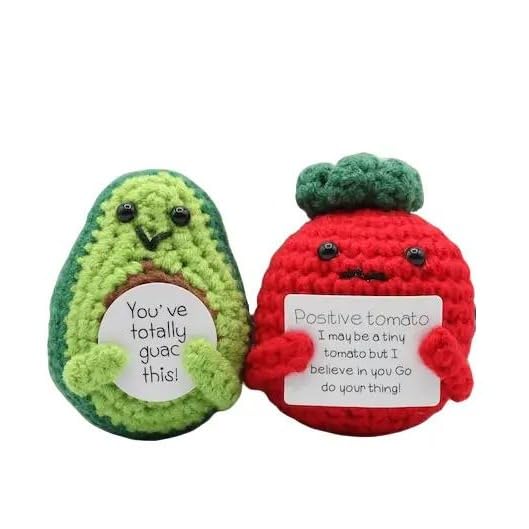 Amazon.com: Positive Avocado & Tomato Crochet Doll Handmade Toy ...