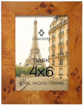 Amazon.com - Concepts 4X6 Burl Wood Picture Frames -Honey Wood Finish ...