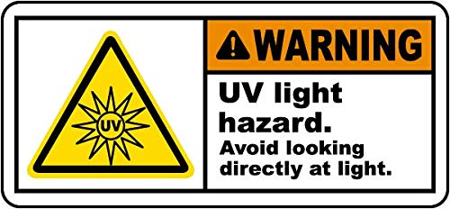 Warning. UV Light Hazard. Avoid Looking Directly at Light. Sign Board ...