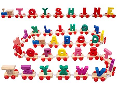 Buy MODERN COLLECTION Wooden Alphabet Train Toy Interlocking Alphabet ...