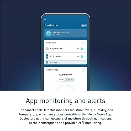 Water Sensor Moen Smart-Enabled Water Leak Sensor Moen 920-005 Flo ...