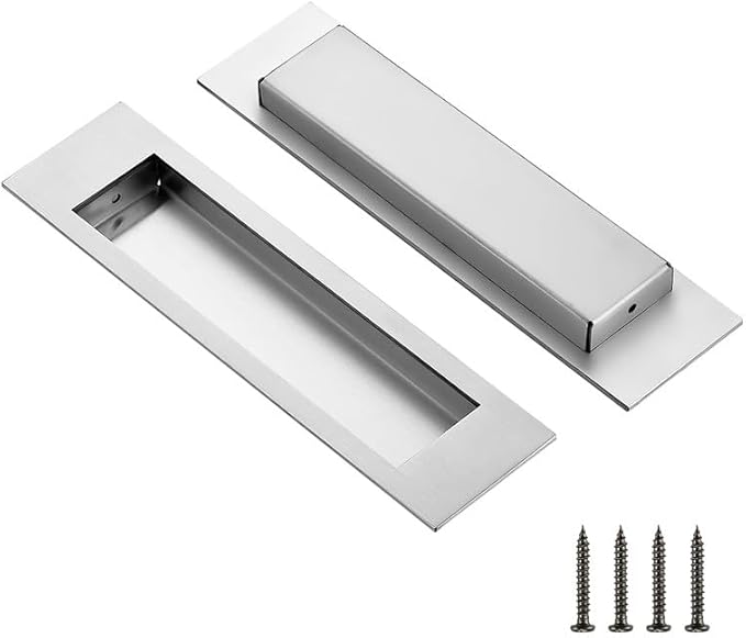 Ravinte 2 Pack Brushed Nickel Sliding Closet Door Handles Silver Flush ...