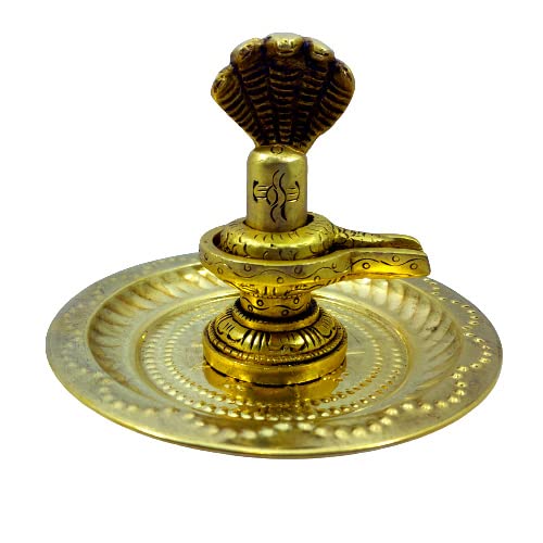 Buy Subhekshana Metals Brass god Shivling Sheshnaag with Plate Idol for ...