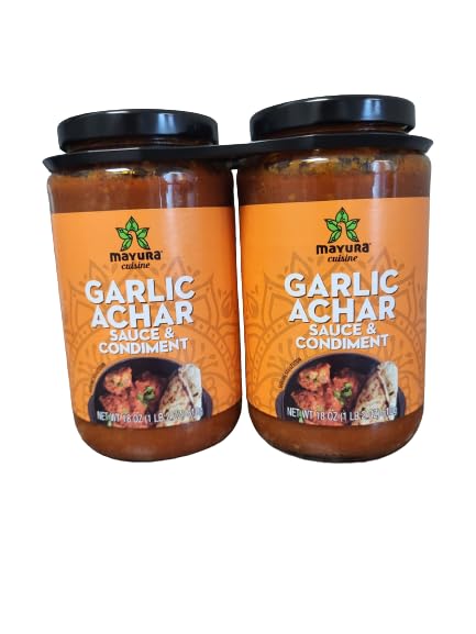 Amazon.com : Mayura Cuisine Garlic Achar Sauce and Condiment, 18 oz. (2 ...