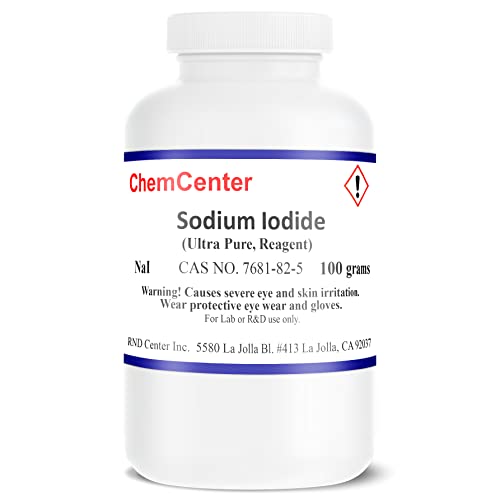 ChemCenter Sodium Iodide, Ultra Pure, Reagent ACS, 100 grams : Amazon ...