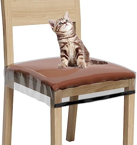 Amazon.com: STARTWO 4 Pack Clear Plastic Dining Chair Covers, Reusable ...