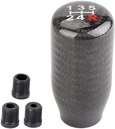 muge racing Carbon Fiber Gear Shift Knob 5 Speed Shifter Knob Universal for Most Cars with 3 ...