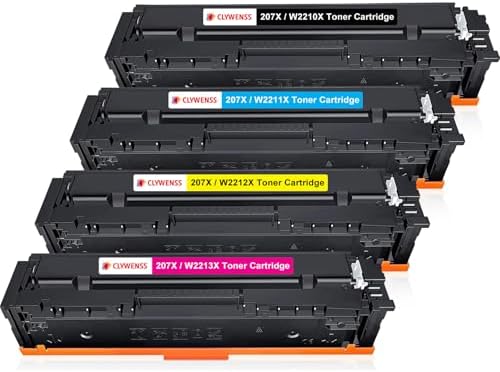 4-Pack 207X Toner Cartridges [With Chip] Replacement for HP 207X 207A ...