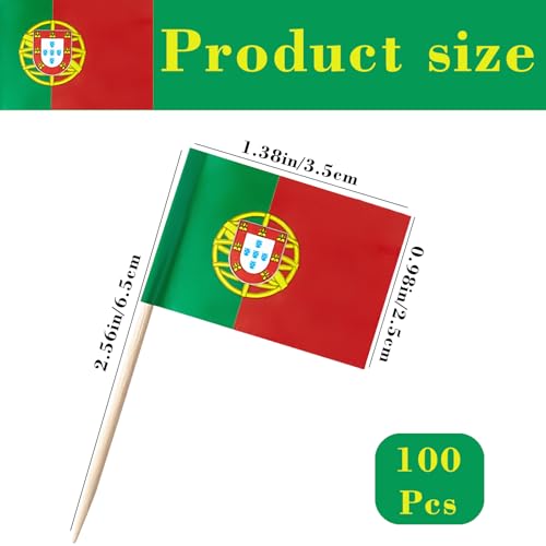 100Pcs Mini Portugal Flag Toothpicks Cupcake Toppers,Portugal Flags ...