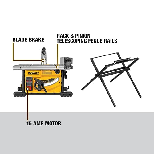 DEWALT Portable Table Saw with Stand, 8-1/4 inch, up to 48-Degree Angle ...