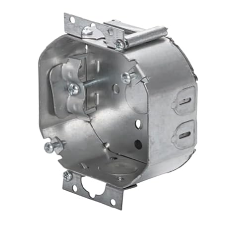 4 Inch Round Electrical Box, Metal, Old Work (Retrofit) with Wing Clips ...