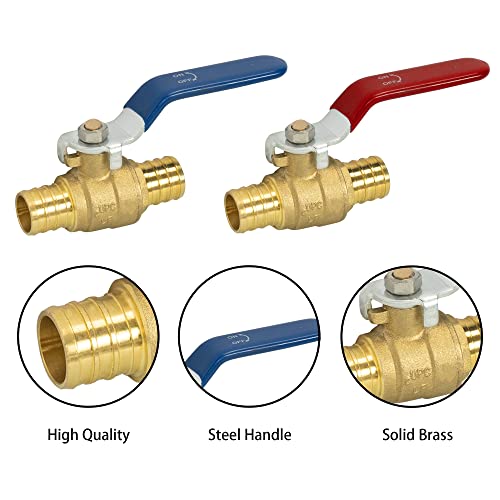 Snapklik.com : Hourleey 10 Pieces 3/4 Inch Pex Brass Full Port Shut Off ...
