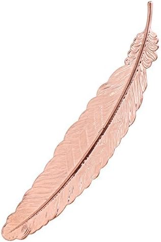 Amazon.com: GTHER Rose Gold Feather Bookmark,Vintage Metal Feather ...