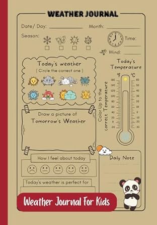 Weather Journal for Kids: Daily Weather Tracking Book for Future ...