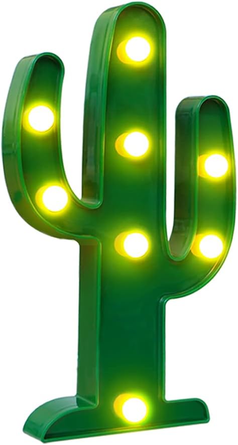 Kathfly 12 Pieces Western Party Decor Cactus Light Centerpieces Mexican ...