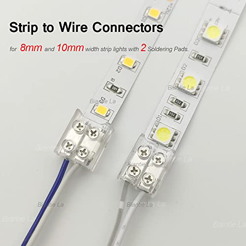 Masterwon 2-Pin LED Light Strip Connectors Solderless Unwired Screw ...