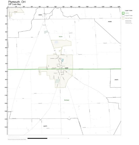 ZIP Code Wall Map of Plymouth, OH ZIP Code Map Not Laminated: Amazon ...