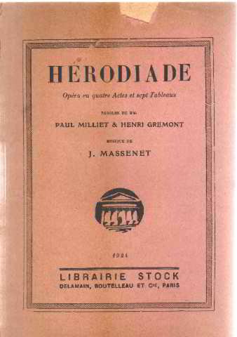 Amazon.com: Herodiade/ opera en 4 actes: Books