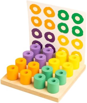 Curious Cub Montessori Stacking and Colour Matching Peg Board | Colour ...