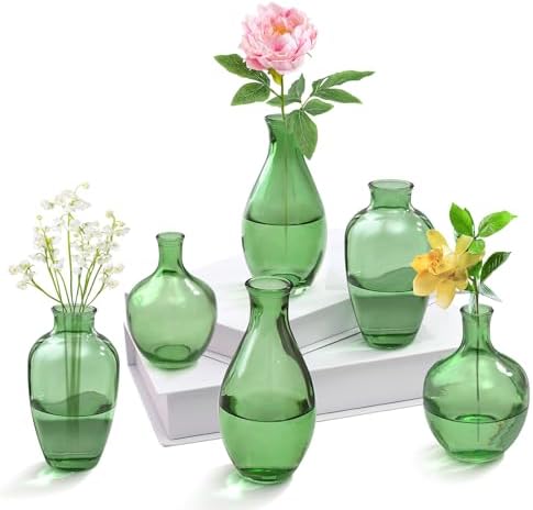 Amazon.com: Creative Co-Op Green Embossed Stoneware Vases (Set of 3 ...