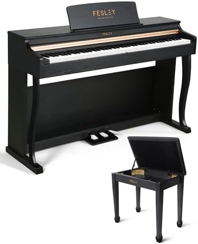 Amazon.com: Fesley FEP1000 88 Keys Weighted Digital Piano + Fesley ...