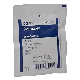 Amazon.com: Covidien 441412 Dermacea Non-Woven Sponges, 4-Ply, 4" x 4 ...