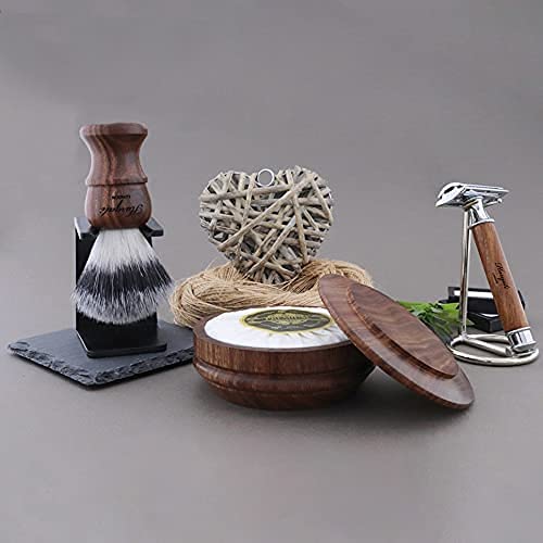 Amazon.com: 5 Pcs Wooden Made Men's Shaving Gift Kit Classic Wet Shave ...