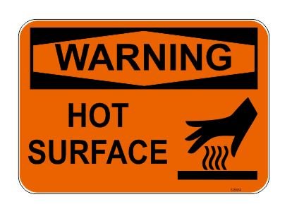 Amazon.com: Warning Hot Surface OSHA safety sticker, 5" X 3.5 ...