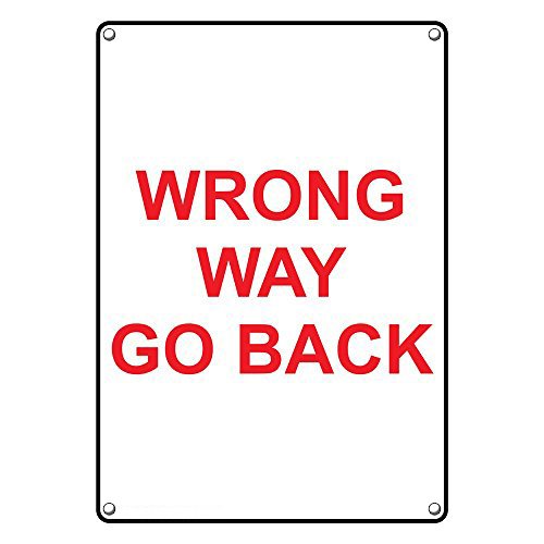 Weatherproof Plastic Vertical Wrong Way Go Back Sign with English Text ...