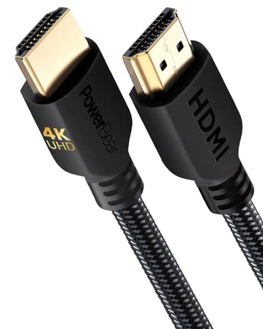 Amazon.com: PowerBear 4K HDMI Cable 1 ft | High Speed, Braided Nylon ...