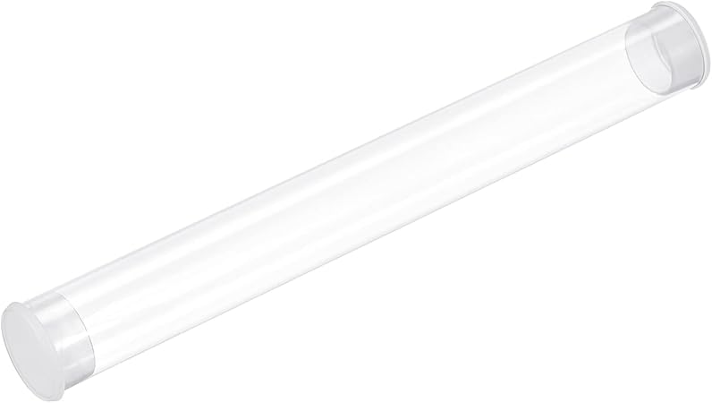 PATIKIL Clear Rigid Tube Round Plastic Tubing with End Caps ...