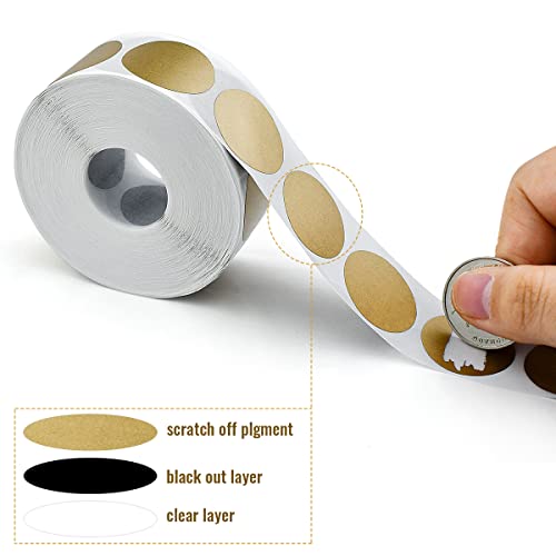 Snapklik.com : 1 Roll 1000 Pcs 1 Round Scratch Off Stickers Labels Self ...
