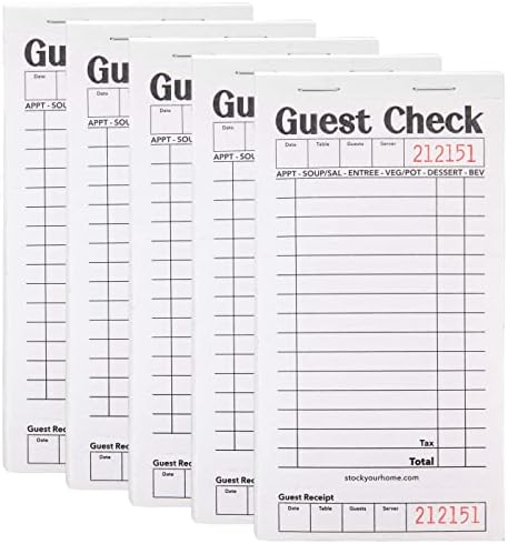 Amazon.com: Stock Your Home White Guest Check Pads (10 Count) - 1 Part ...