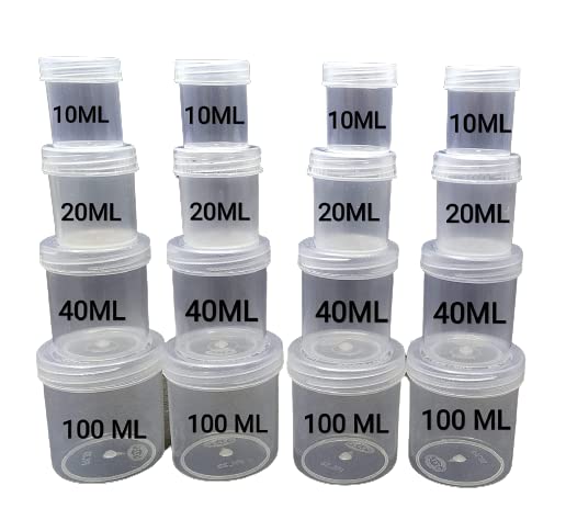 SLC-E small tiny containers plastic clear boxes with screw lid- 100 ml ...