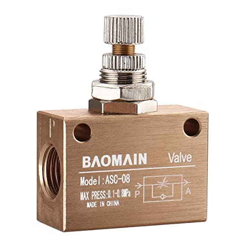 Baomain Pneumatic Flow Speed Control Valve ASC-08 one way two position ...