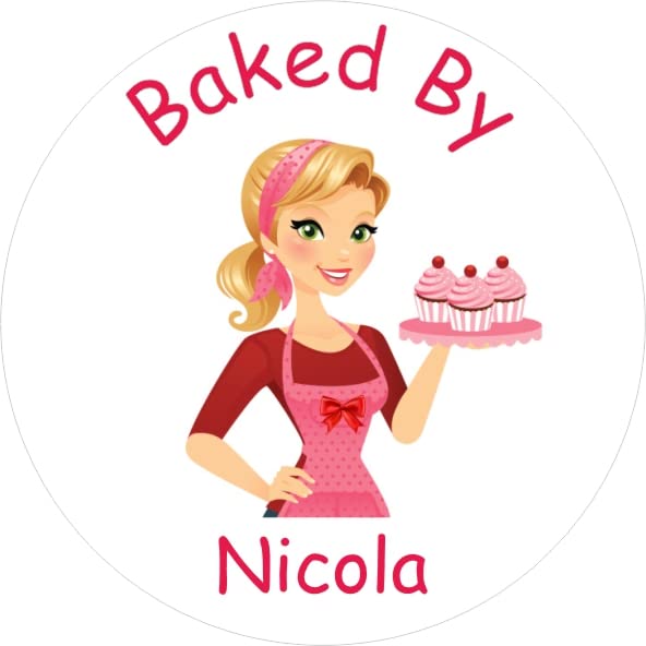 39 Personalised Baked by Stickers, Gift Labels, Cake Box Label, Cupcake ...