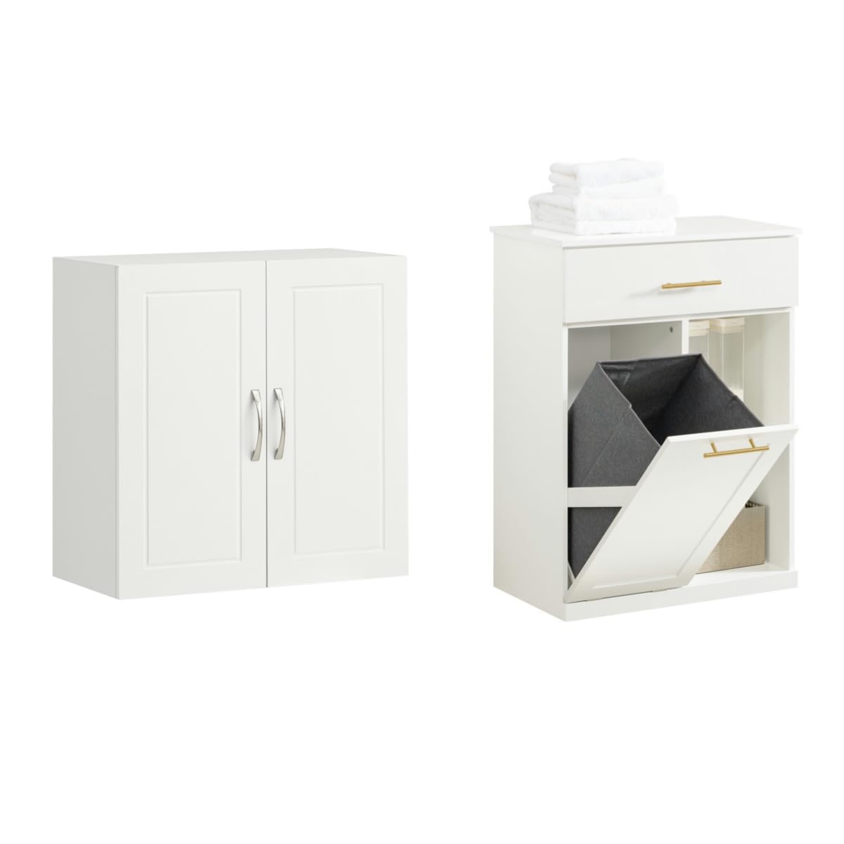 Amazon.com: Haotian Wall Cabinet and Laundry Hamper Storage Cabinet ...