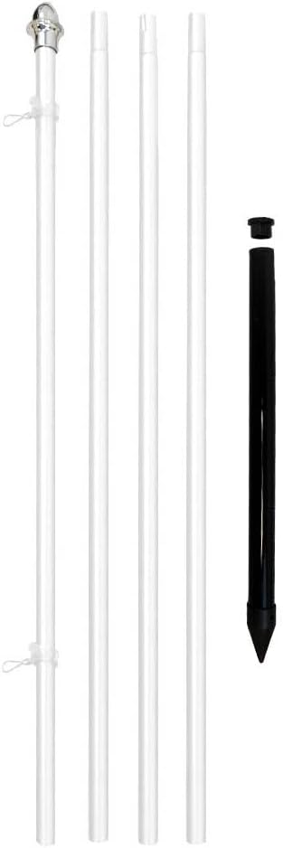 Amazon.com : 13ft Aluminum (White) Outdoor Pole With Ground Spike ...