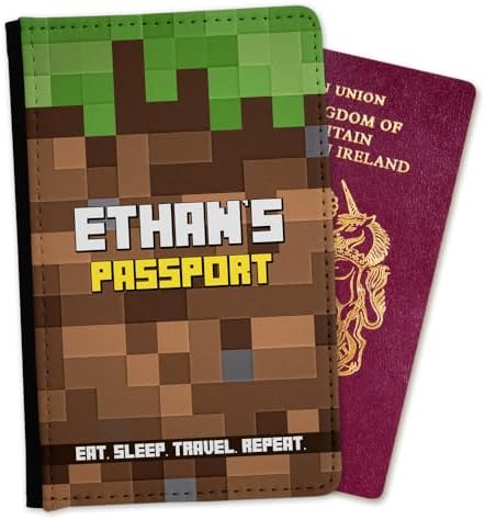 EnvyFone Personalised Passport Cover Holder - Gamer Design - Pixel Art ...