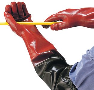 Polyco Long John Arm Length PVC Coated Gloves - Size Large (9.5) - [1 ...