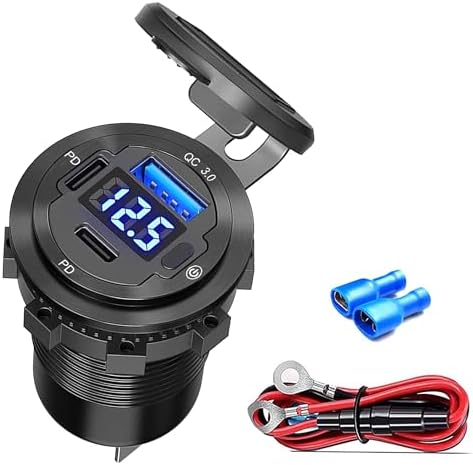 Amazon.com: Dual PD USB C Ports & Dual USB Quick Charge 3.0 Ports Car ...